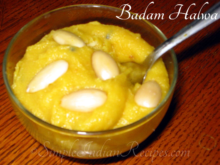 Badam Halwa - Badam ka Sheera - Almond Halwa | Simple Indian Recipes